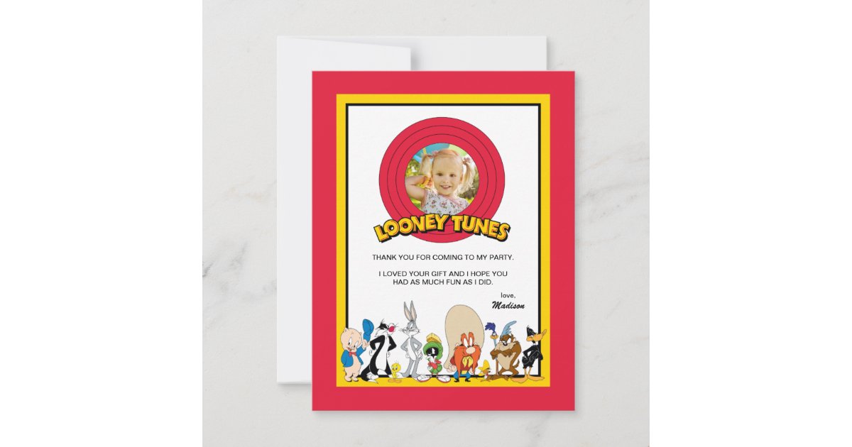 LOONEY TUNES™ Character Group | Birthday Thank You | Zazzle
