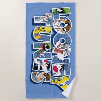 LOONEY TUNES™ Characters in Lettering Beach Towel | Zazzle