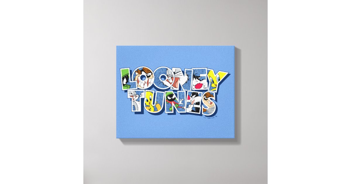 LOONEY TUNES™ Characters in Lettering Canvas Print | Zazzle