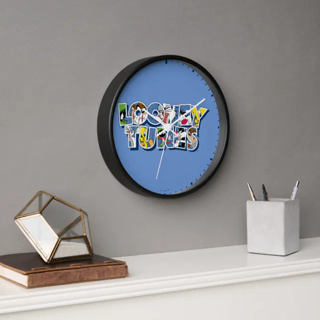 LOONEY TUNES™ Characters in Lettering Clock | Zazzle