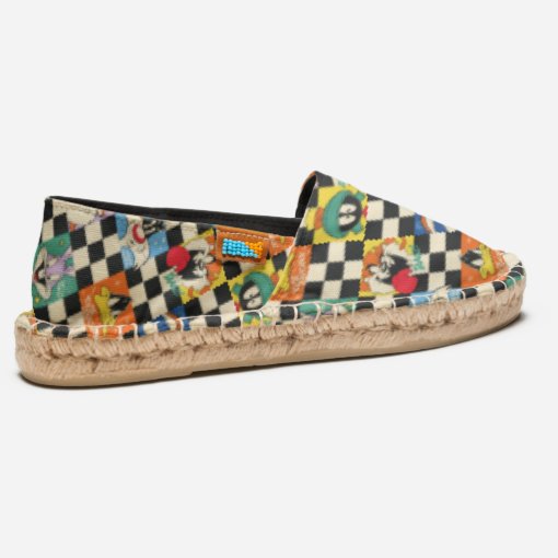 LOONEY TUNES™ Characters on Black & White Checker Espadrilles | Zazzle