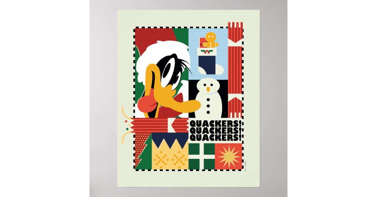 LOONEY TUNES™ DAFFY DUCK™ Holiday Quackers Poster | Zazzle