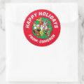 LOONEY TUNES™ Group Christmas Wreath Classic Round Sticker | Zazzle