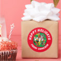 LOONEY TUNES™ Group Christmas Wreath Classic Round Sticker | Zazzle