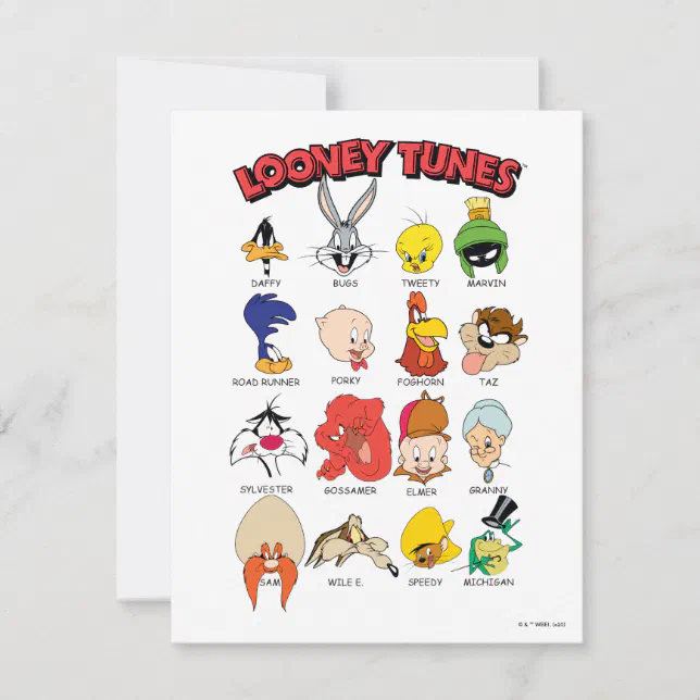 LOONEY TUNES™ Headshots Note Card | Zazzle