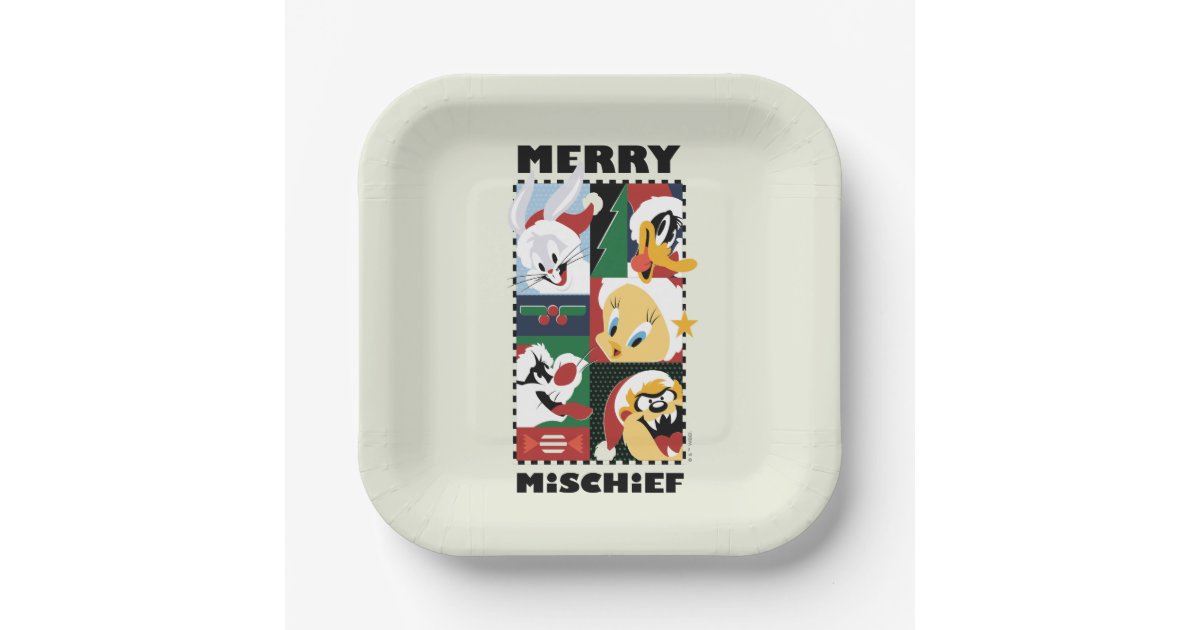 LOONEY TUNES™ Holiday Merry Mischief Paper Plates | Zazzle