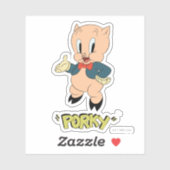 LOONEY TUNES™ Retro Laughs | Porky Pig Sticker | Zazzle