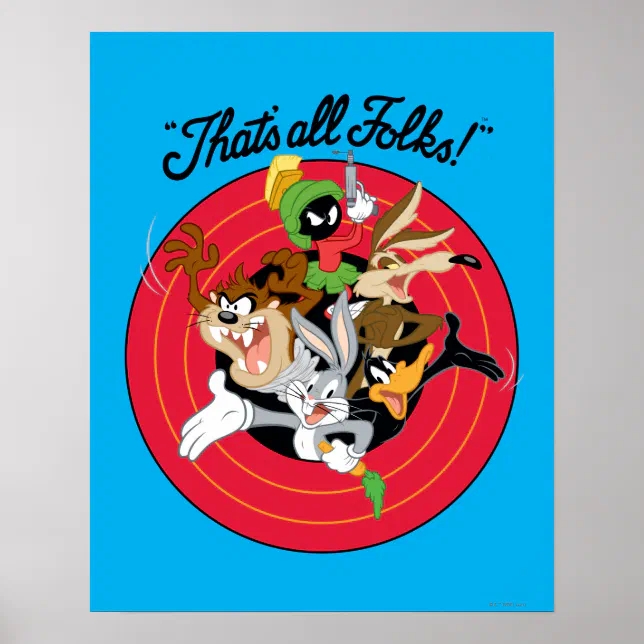 LOONEY TUNES™ "THAT'S ALL FOLKS!™" Bullseye Group Poster | Zazzle