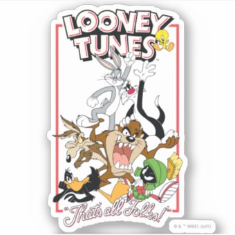 LOONEY TUNES™ "THAT'S ALL FOLKS!™" Group Stack Sticker | Zazzle
