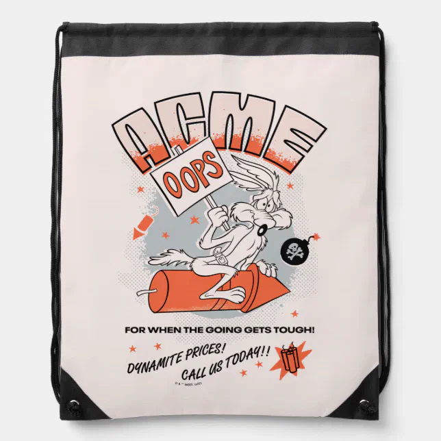 LOONEY TUNES™ | WILE E. COYOTE™ ACME Dynamite Drawstring Bag | Zazzle