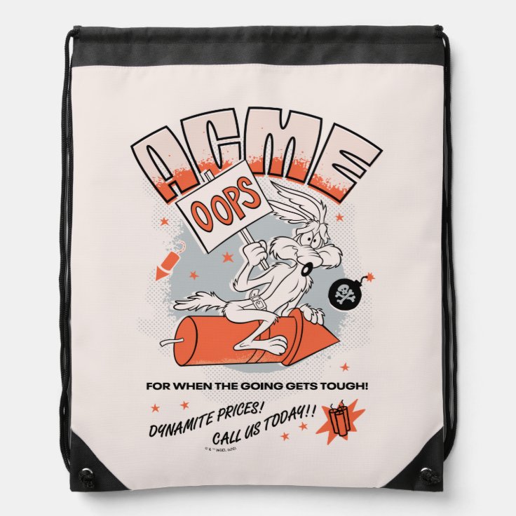 LOONEY TUNES™ | WILE E. COYOTE™ ACME Dynamite Drawstring Bag | Zazzle