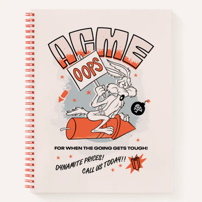 LOONEY TUNES™ | WILE E. COYOTE™ ACME Dynamite Notebook | Zazzle
