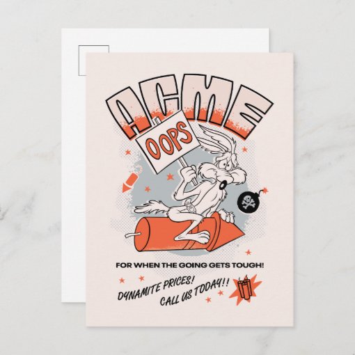 LOONEY TUNES™ | WILE E. COYOTE™ ACME Dynamite Postcard | Zazzle