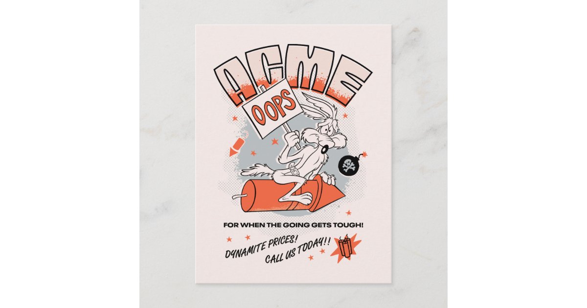 LOONEY TUNES™ | WILE E. COYOTE™ ACME Dynamite Postcard | Zazzle