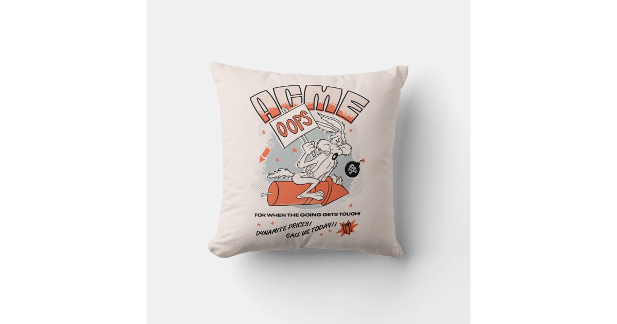 LOONEY TUNES™ | WILE E. COYOTE™ ACME Dynamite Throw Pillow | Zazzle