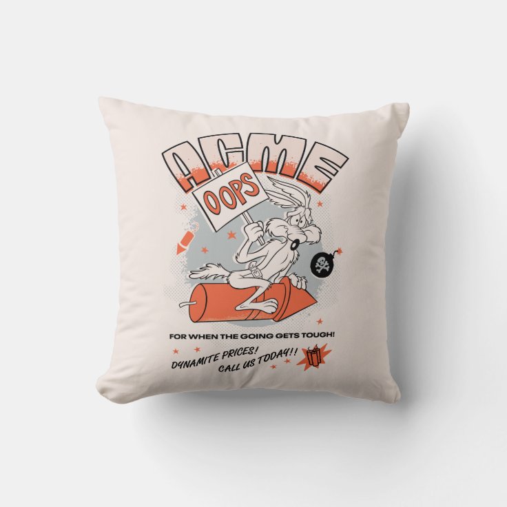 LOONEY TUNES™ | WILE E. COYOTE™ ACME Dynamite Throw Pillow | Zazzle