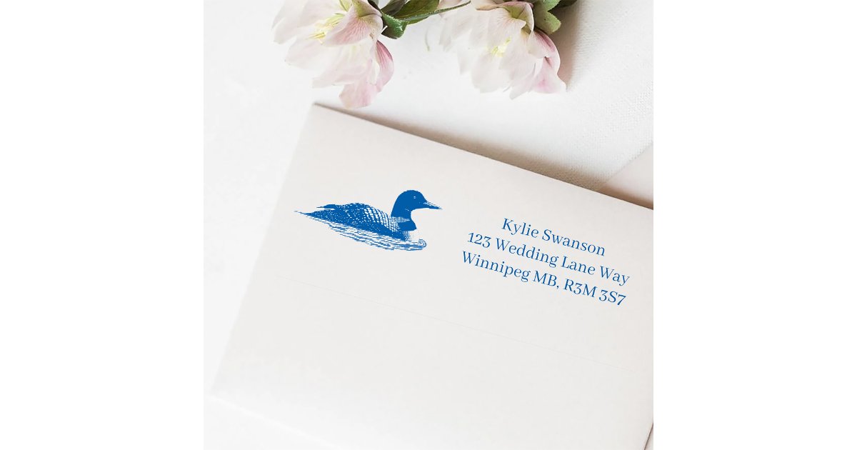 Loons Sunset BluevWedding Self-inking Stamp | Zazzle