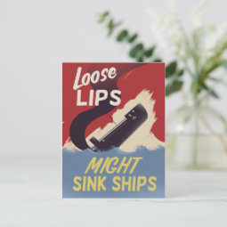 Loose Lips Might Sink Ships Postcard | Zazzle