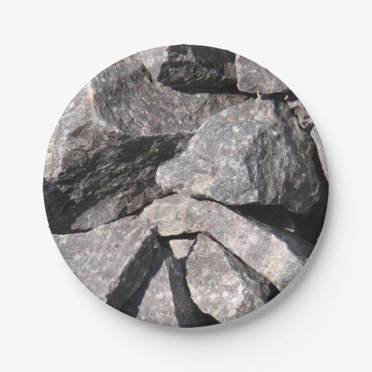 Loose Rough Granite Rock Paper Plates | Zazzle.com