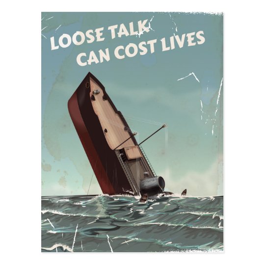 Loose Talk Cost Lives WW2 Poster Postcard | Zazzle.com