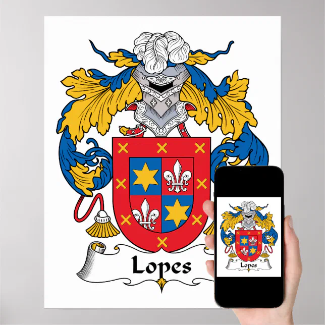 Lopes Family Crest Poster | Zazzle