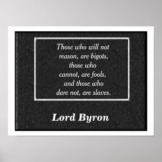 Lord Byron quotes Poster | Zazzle