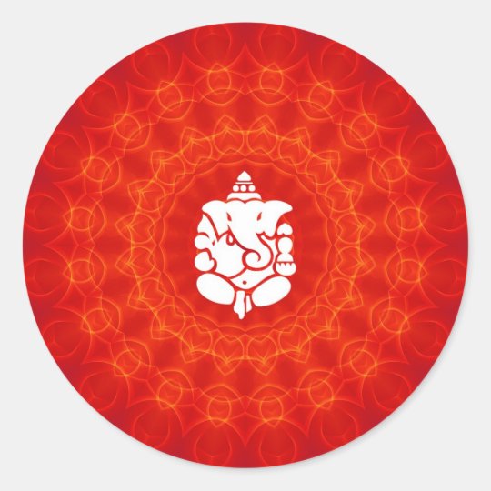 Ganesha - Hindu God Sign Classic Round Sticker | Zazzle.com