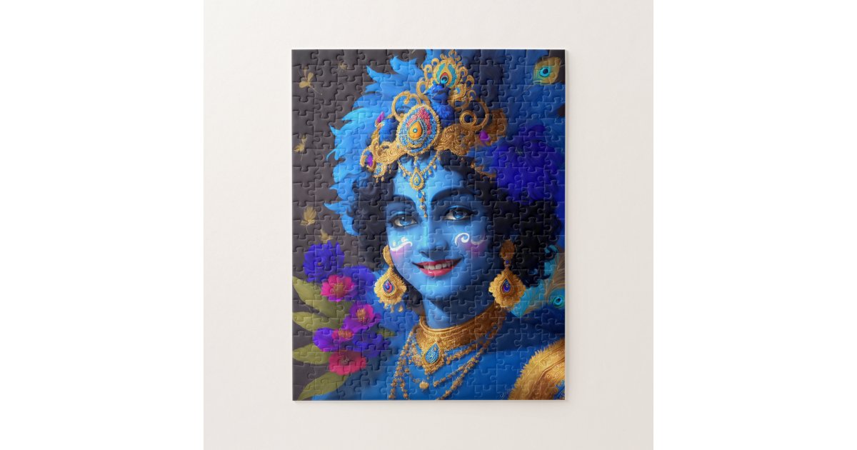 Lord Krishna Indian God Deity Jigsaw Puzzle | Zazzle