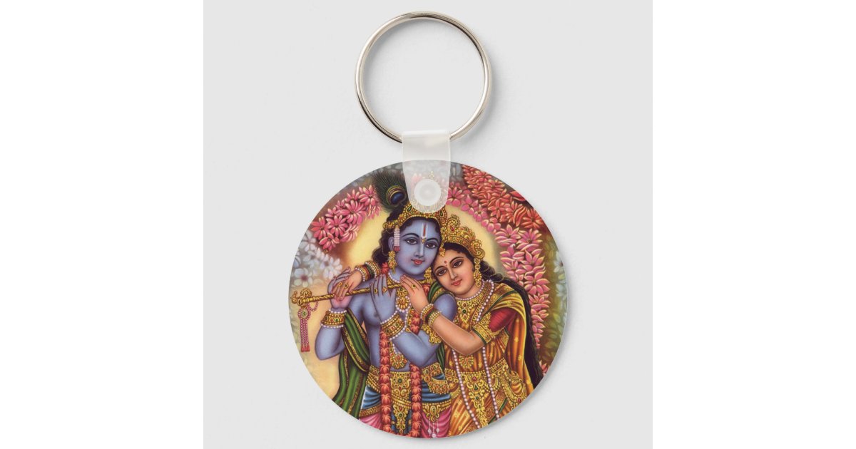 Lord Krishna & Radha Keychain | Zazzle