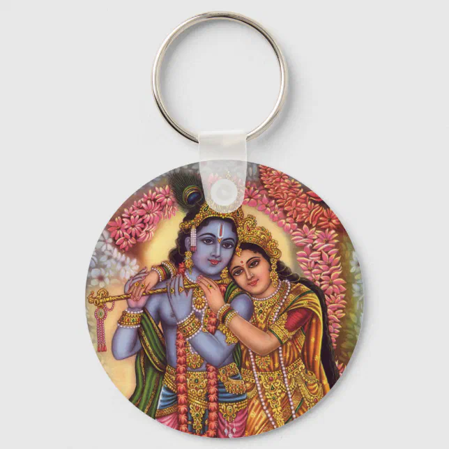 Lord Krishna & Radha Keychain | Zazzle