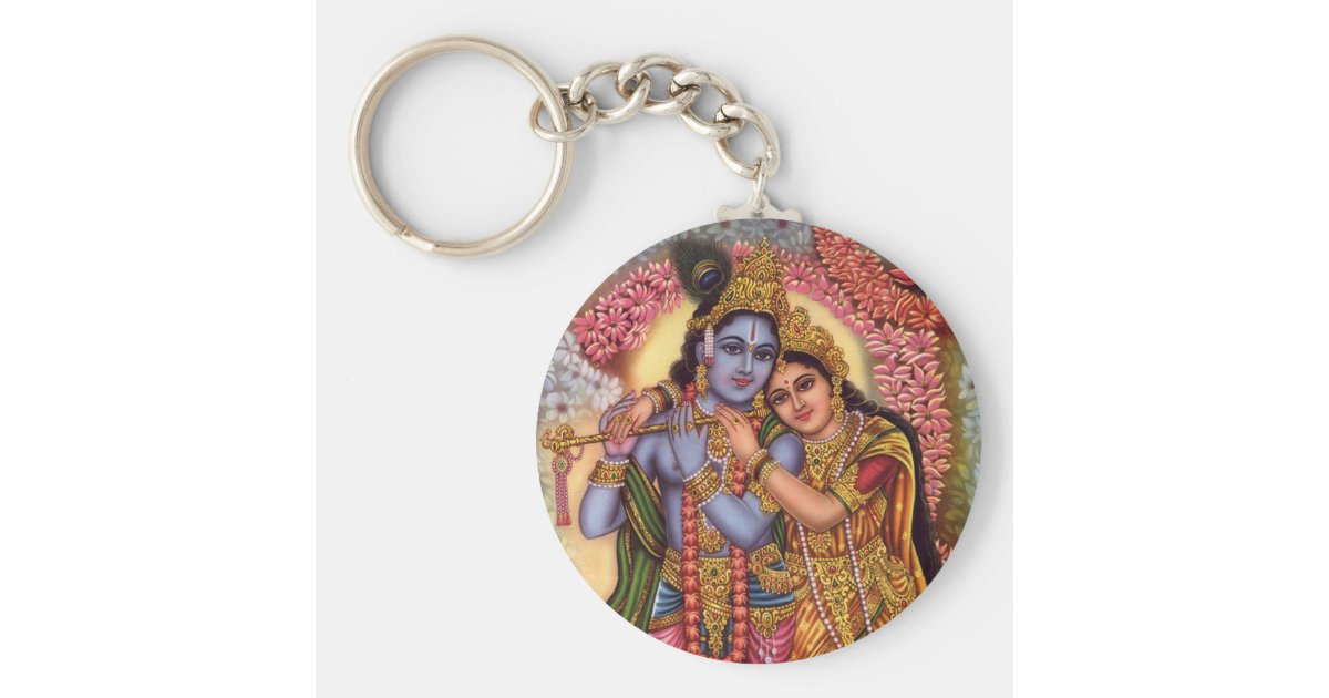 Lord Krishna & Radha Keychain | Zazzle.com