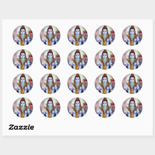 Lord Shiva Classic Round Sticker | Zazzle