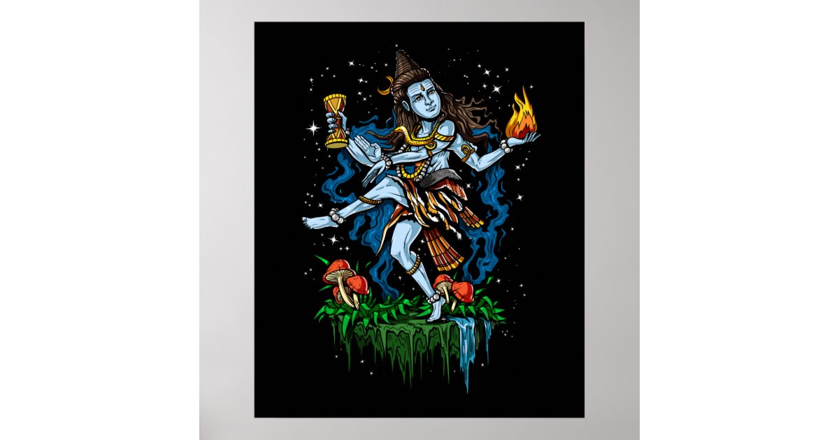 Lord Shiva Nataraja Dancing Hindu God Poster | Zazzle