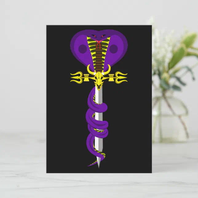 Lord Shivas Trishul Sword And Snake Invitation | Zazzle