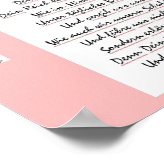 Lord's Prayer in German Poster | Zazzle