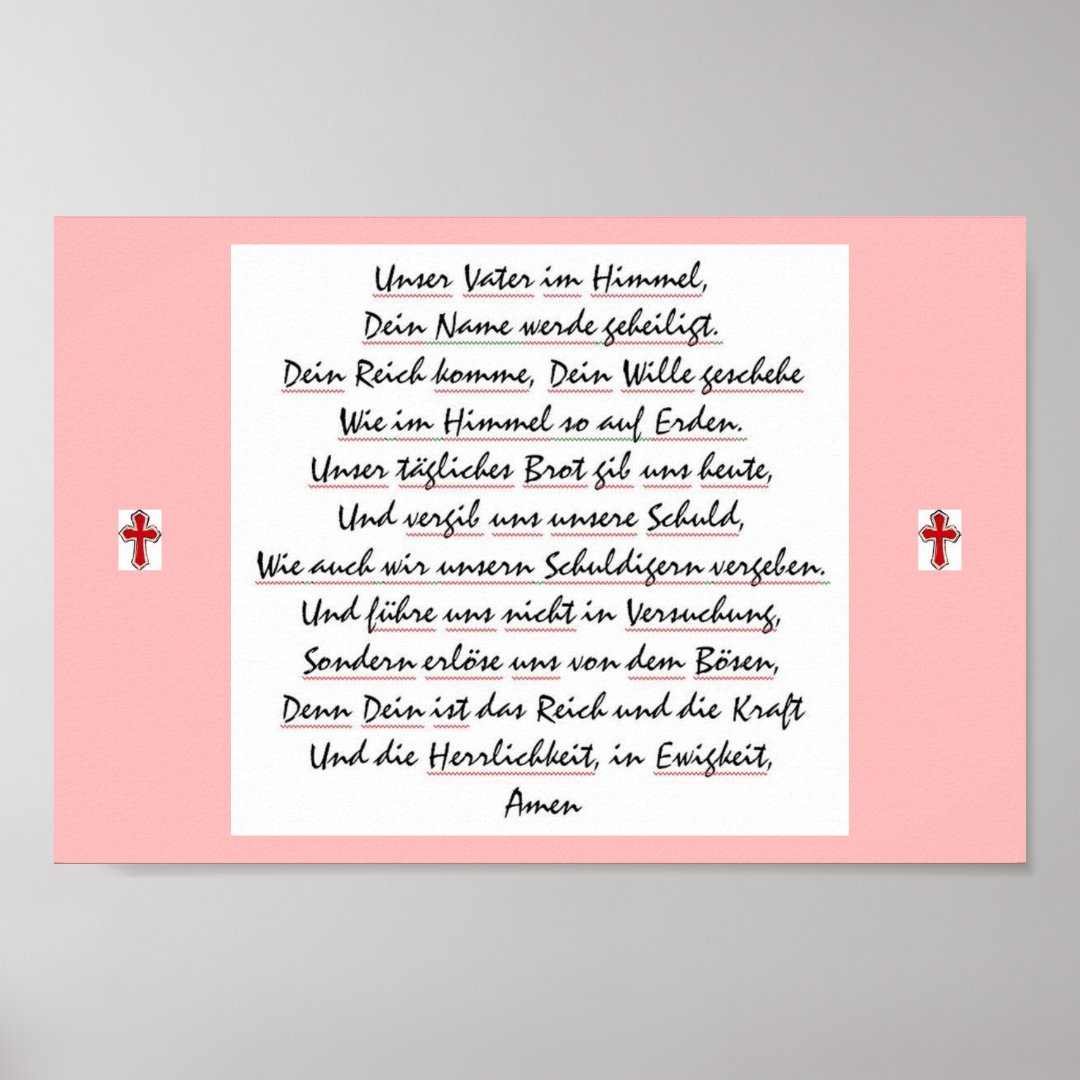 Lord's Prayer in German Poster | Zazzle