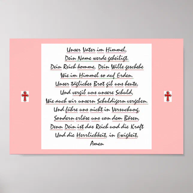 Lord's Prayer in German Poster | Zazzle
