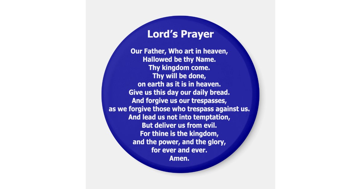 Lord's Prayer Magnet - Blue | Zazzle