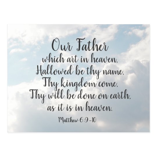 Lord's Prayer Matthew 6:9-10 Our Father, Postcard | Zazzle.com