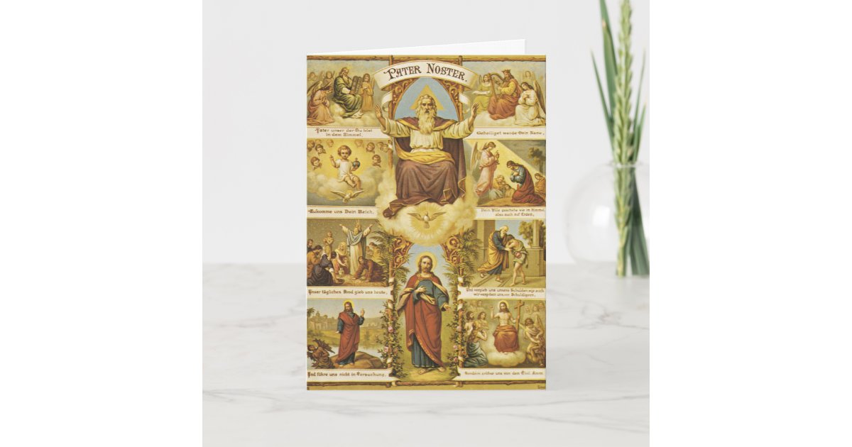 Lords Prayer "Pater Poster" Our Father Jesus Card | Zazzle