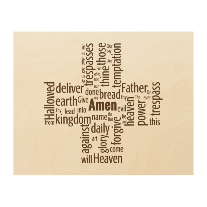Lord's Prayer Word Cloud Wood Wall Art | Zazzle.com