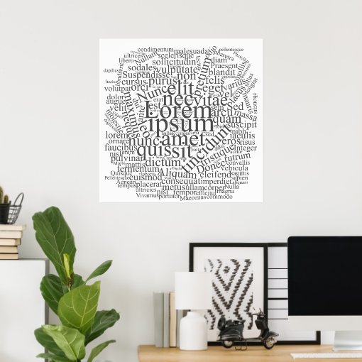 Lorem Ipsum Word Cloud - Gray version Poster | Zazzle