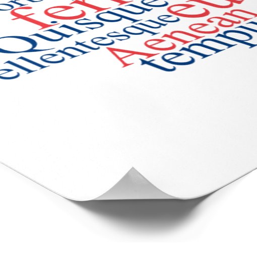 Lorem Ipsum Word Cloud - Red-Blue version Poster | Zazzle