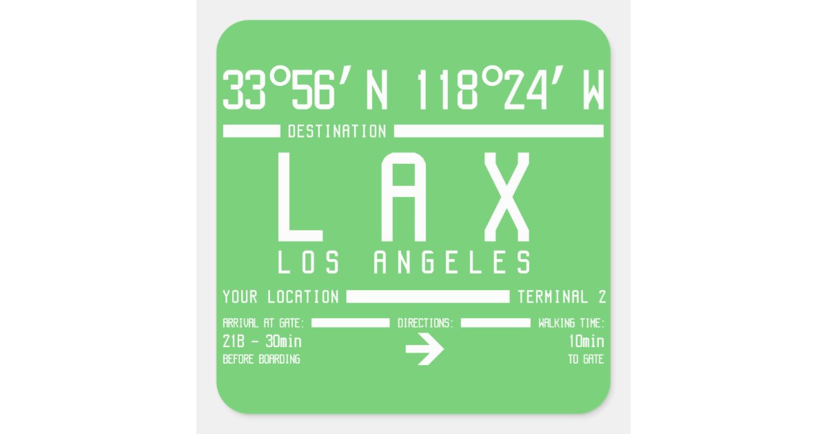 Los Angeles Airport Code Square Sticker | Zazzle