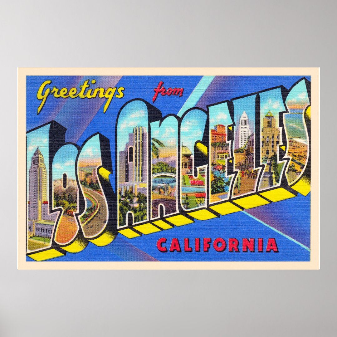 Los Angeles California CA Large Letter Postcard Poster | Zazzle