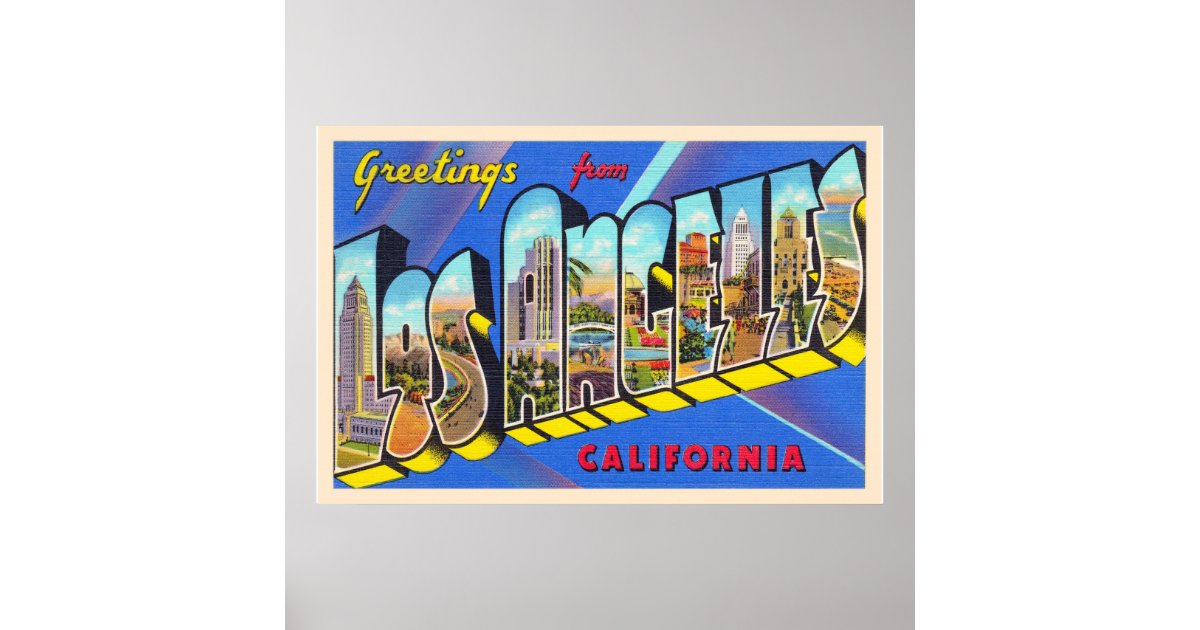 Los Angeles California CA Large Letter Postcard Poster | Zazzle