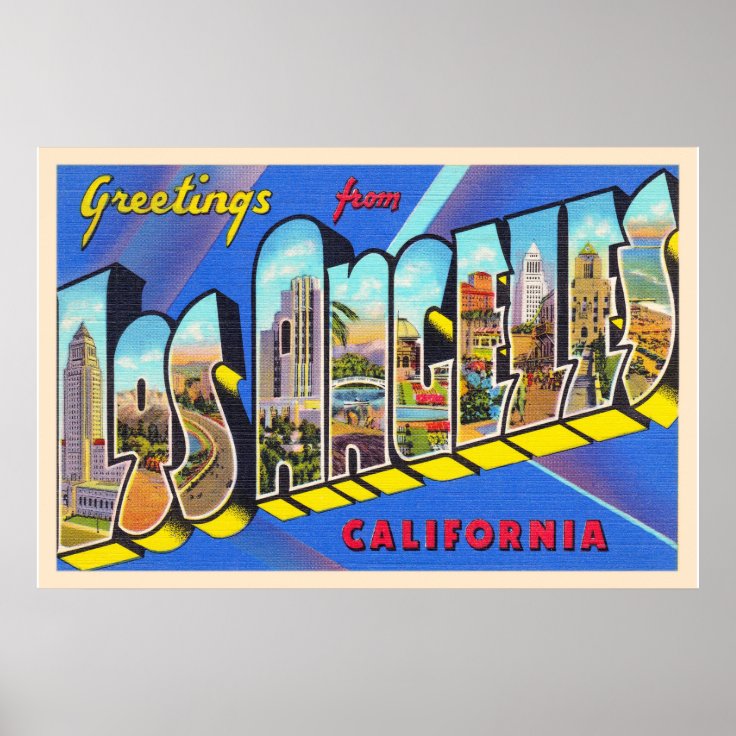 Los Angeles California CA Large Letter Postcard Poster | Zazzle