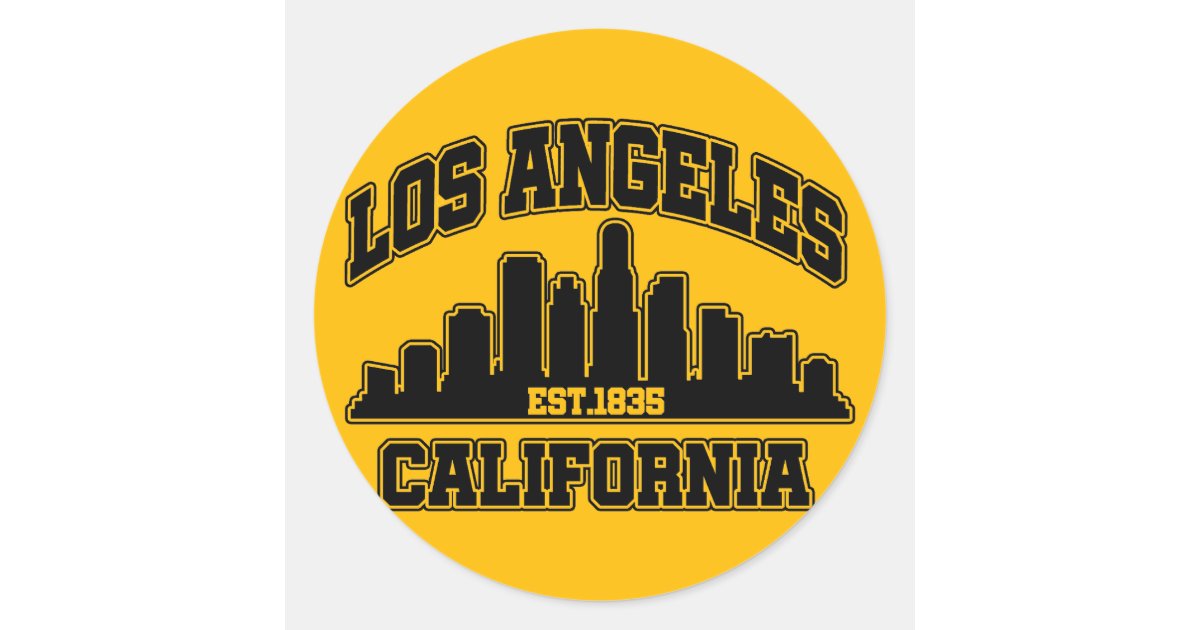 Los Angeles,California Classic Round Sticker | Zazzle