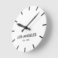 Los Angeles California time zone minimalist Round Clock | Zazzle