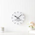 Los Angeles California time zone minimalist Round Clock | Zazzle